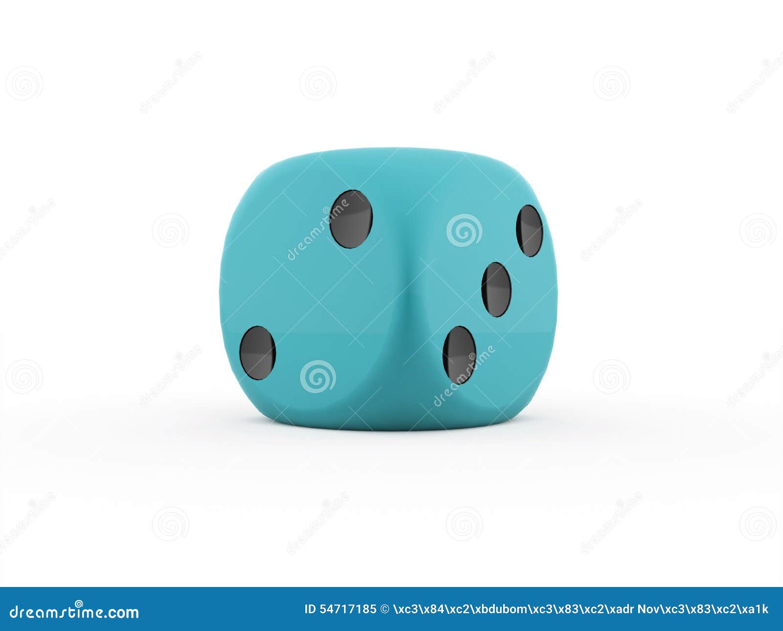 One Blue Dice Isolated on White Stock Illustration - Illustration of ...