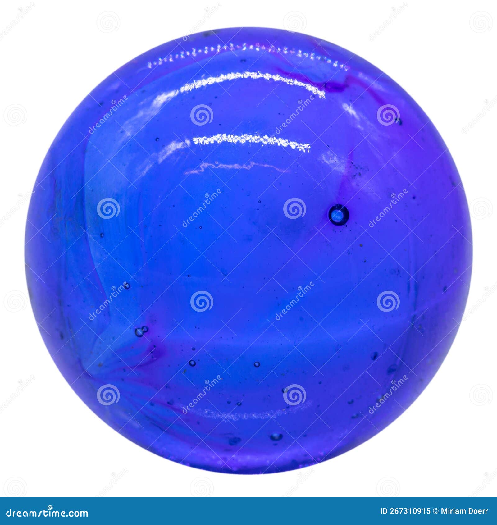 One Blue Glass or Ceramic Marble or Ball Stock Image - Image of ...