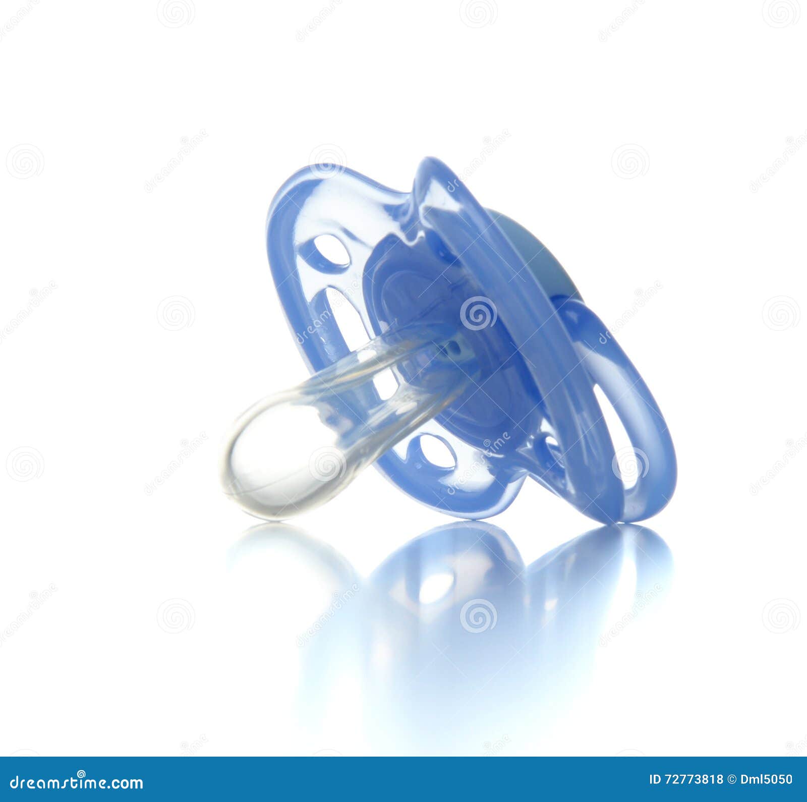 One Blue Plastic Nipple Pacifier Soother Isolated Stock Photo - Image ...
