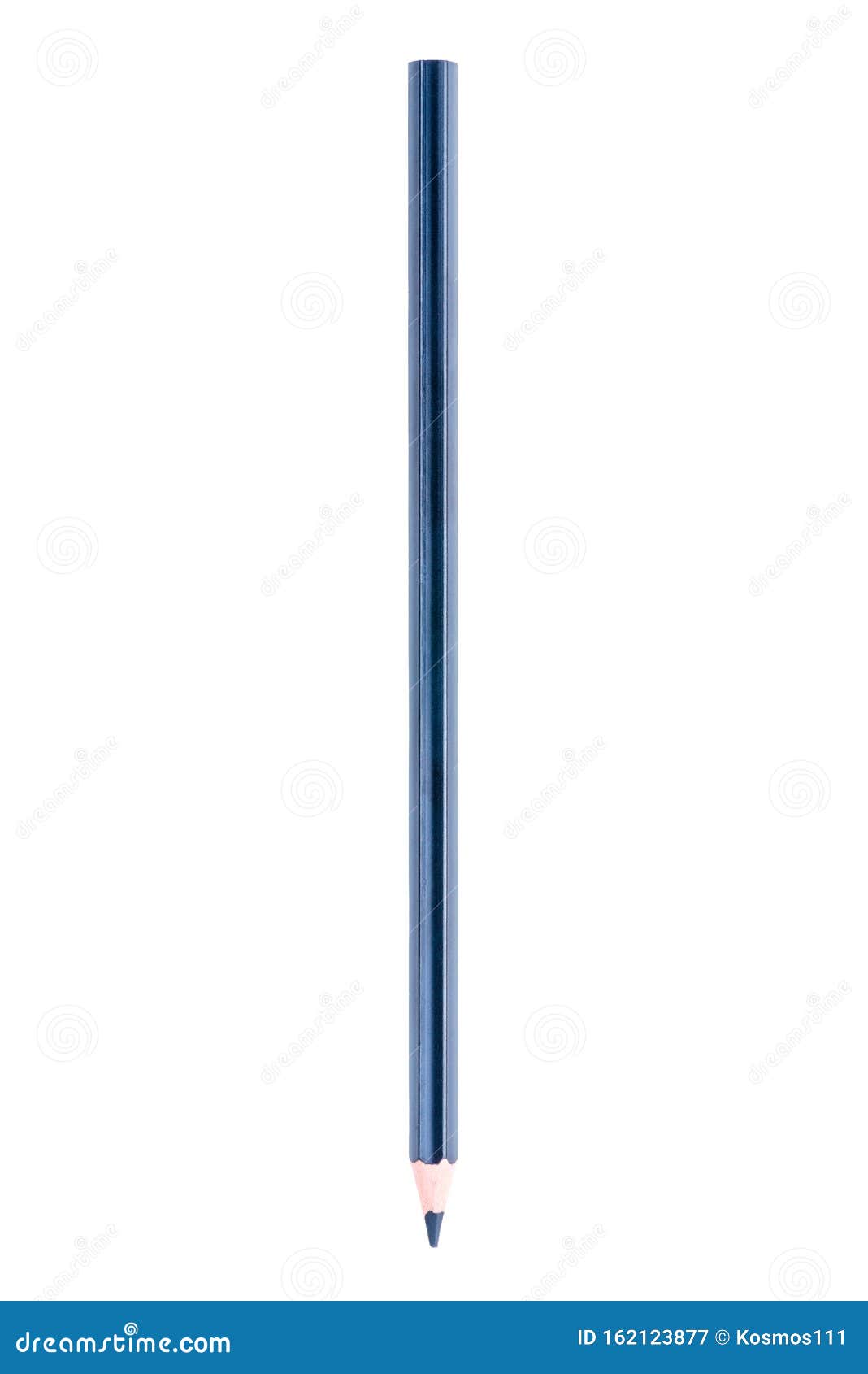 One Blue Sharpened Pencil on a White Background Stock Image - Image of ...