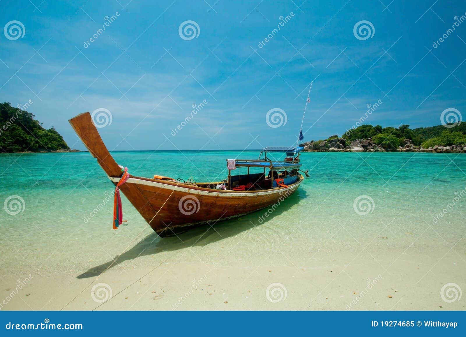 One boat on the sea stock image. Image of paradise, asia - 19274685
