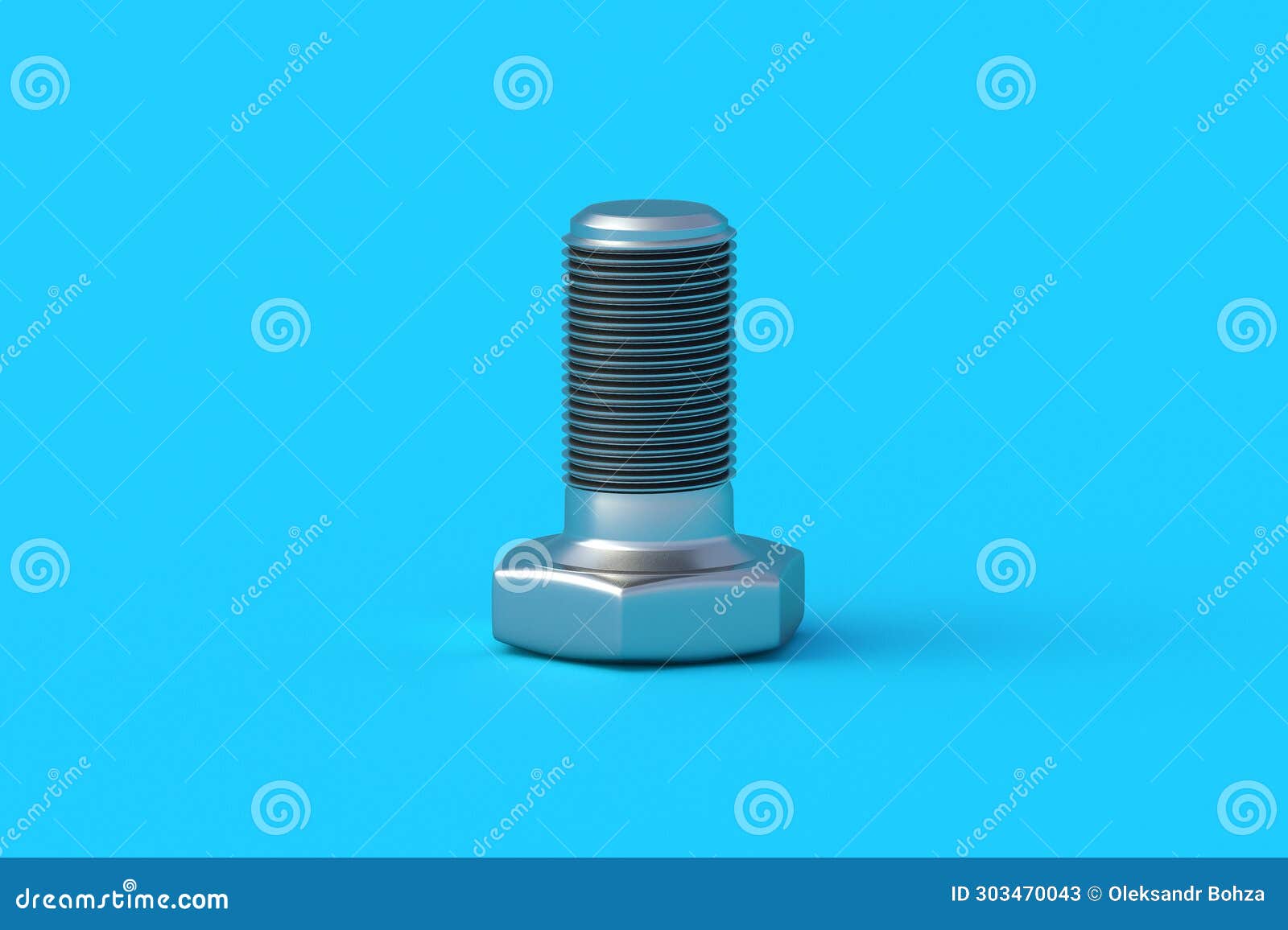 One Bolt on Blue Background. Construction Materials. Industrial ...