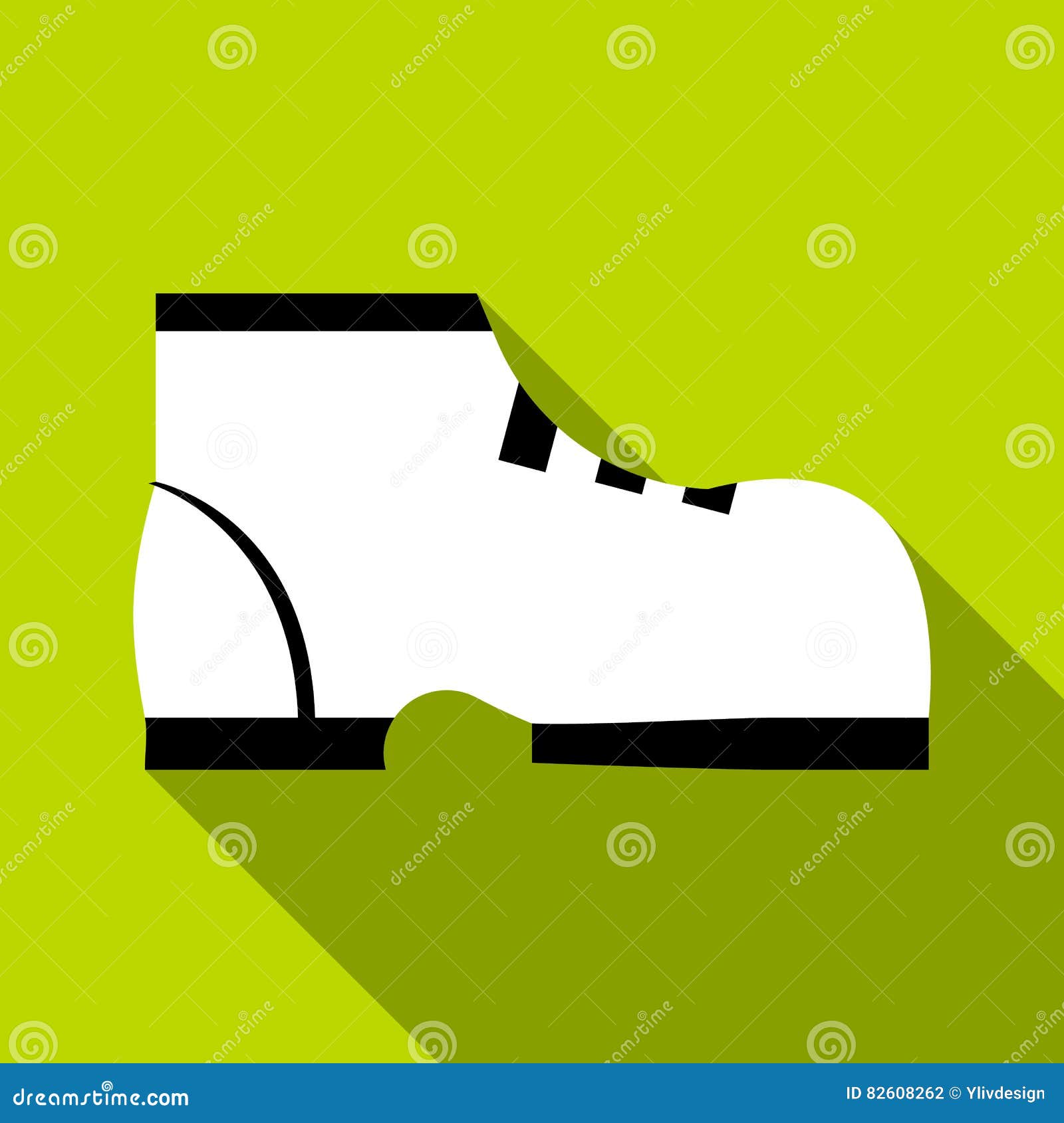One boot icon, flat style stock vector. Illustration of hiking - 82608262