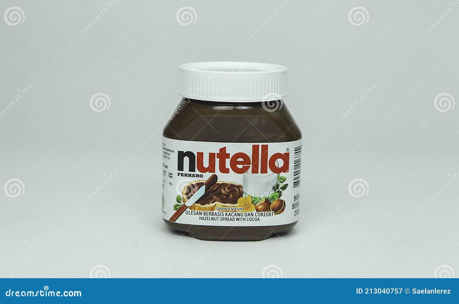 One Bottle of Nutella on a White Background Editorial Photography ...