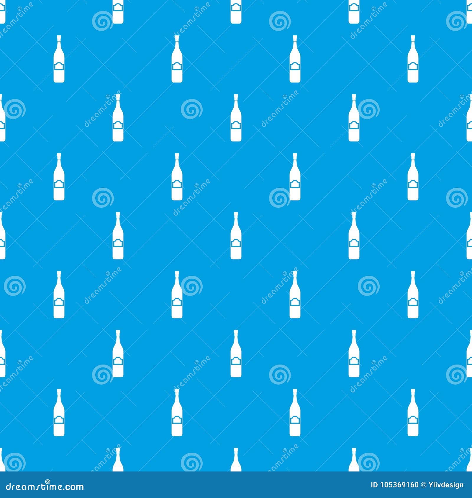 One Bottle Pattern Seamless Blue Stock Vector - Illustration of label ...
