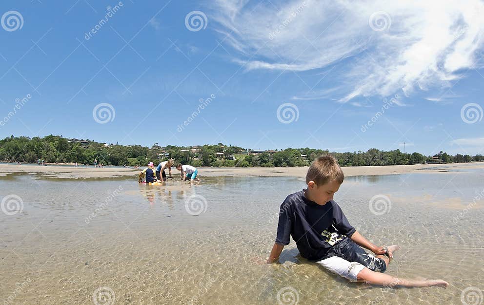One Boy Child Left Out @ Beach Stock Image - Image of exclude, ocean ...