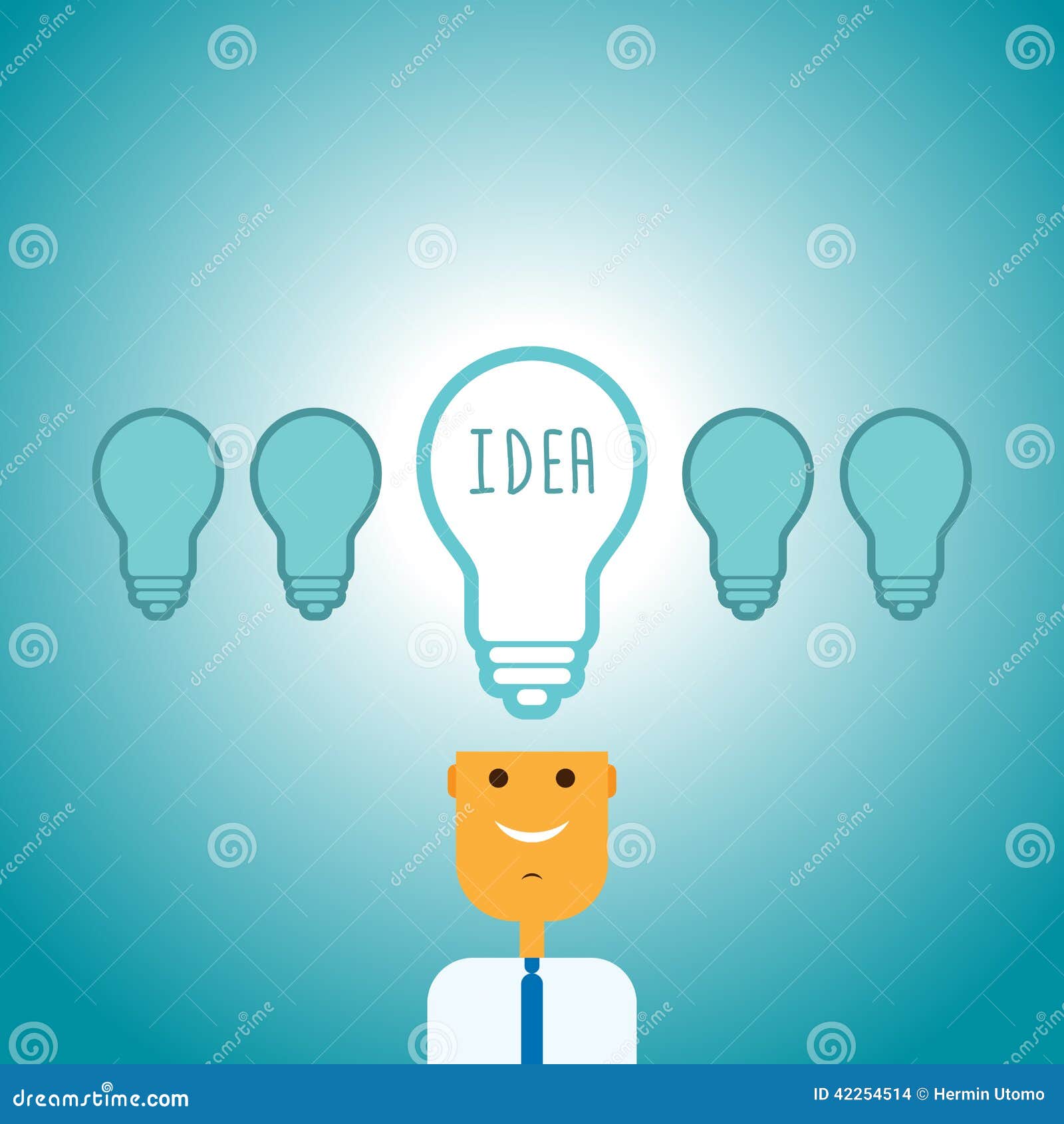 One Bright Idea stock vector. Illustration of similing - 42254514