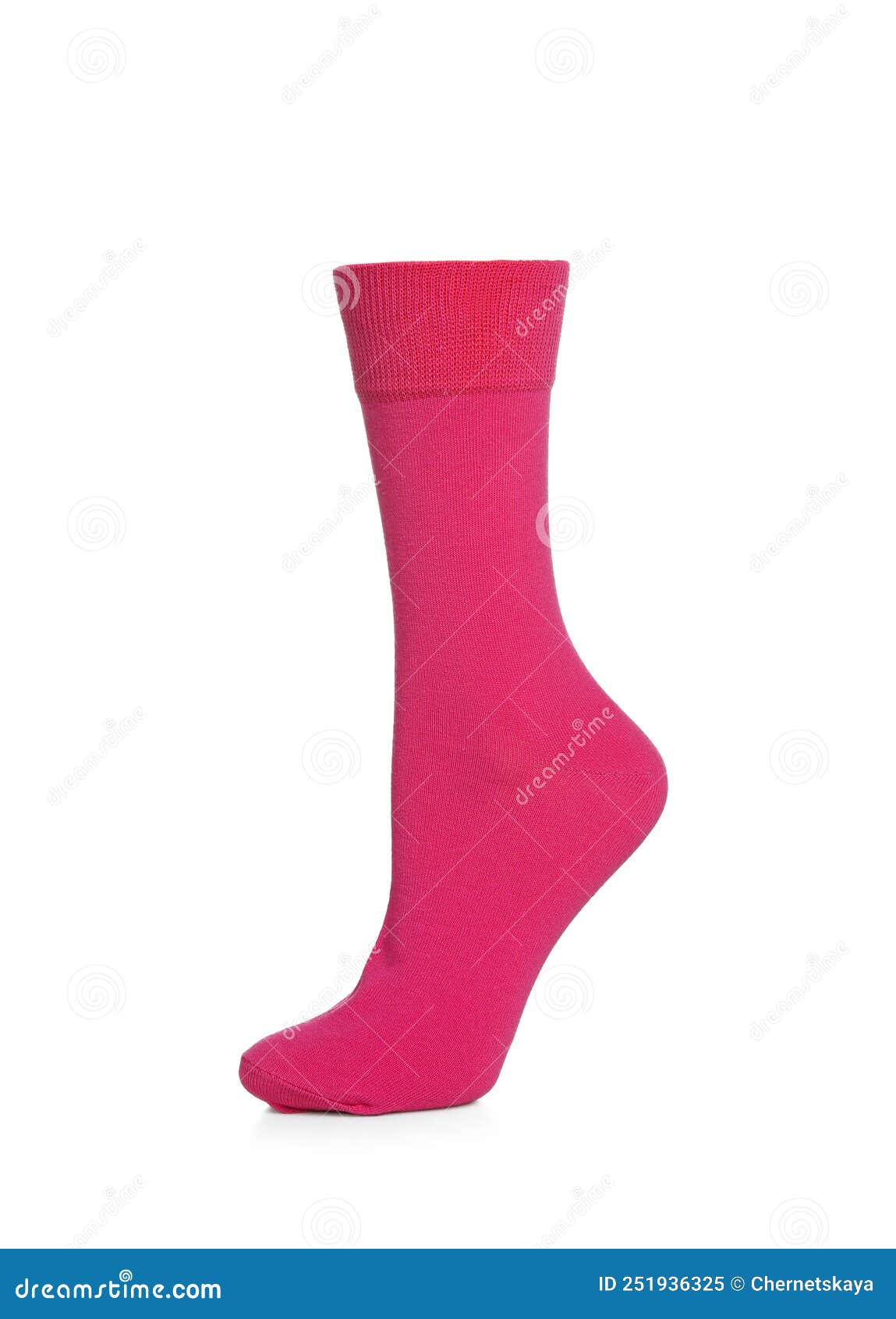 One Bright Pink Sock on White Background Stock Image - Image of apparel ...