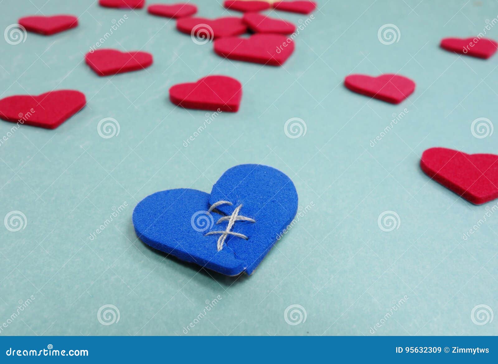 One broken blue heart stock image. Image of depression - 95632309