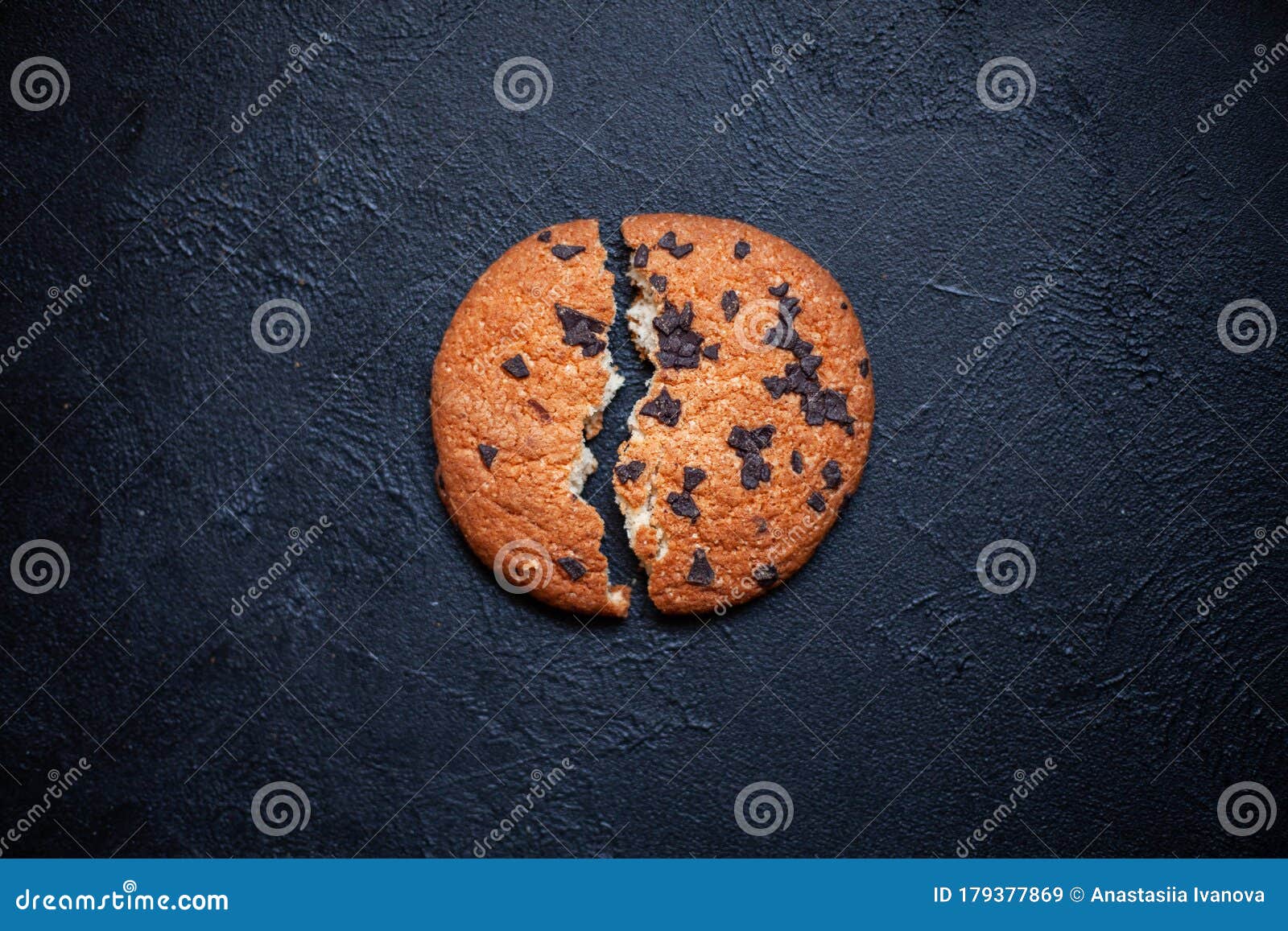 One Broken Cookie in Two Pieces Stock Image - Image of fresh, detail ...