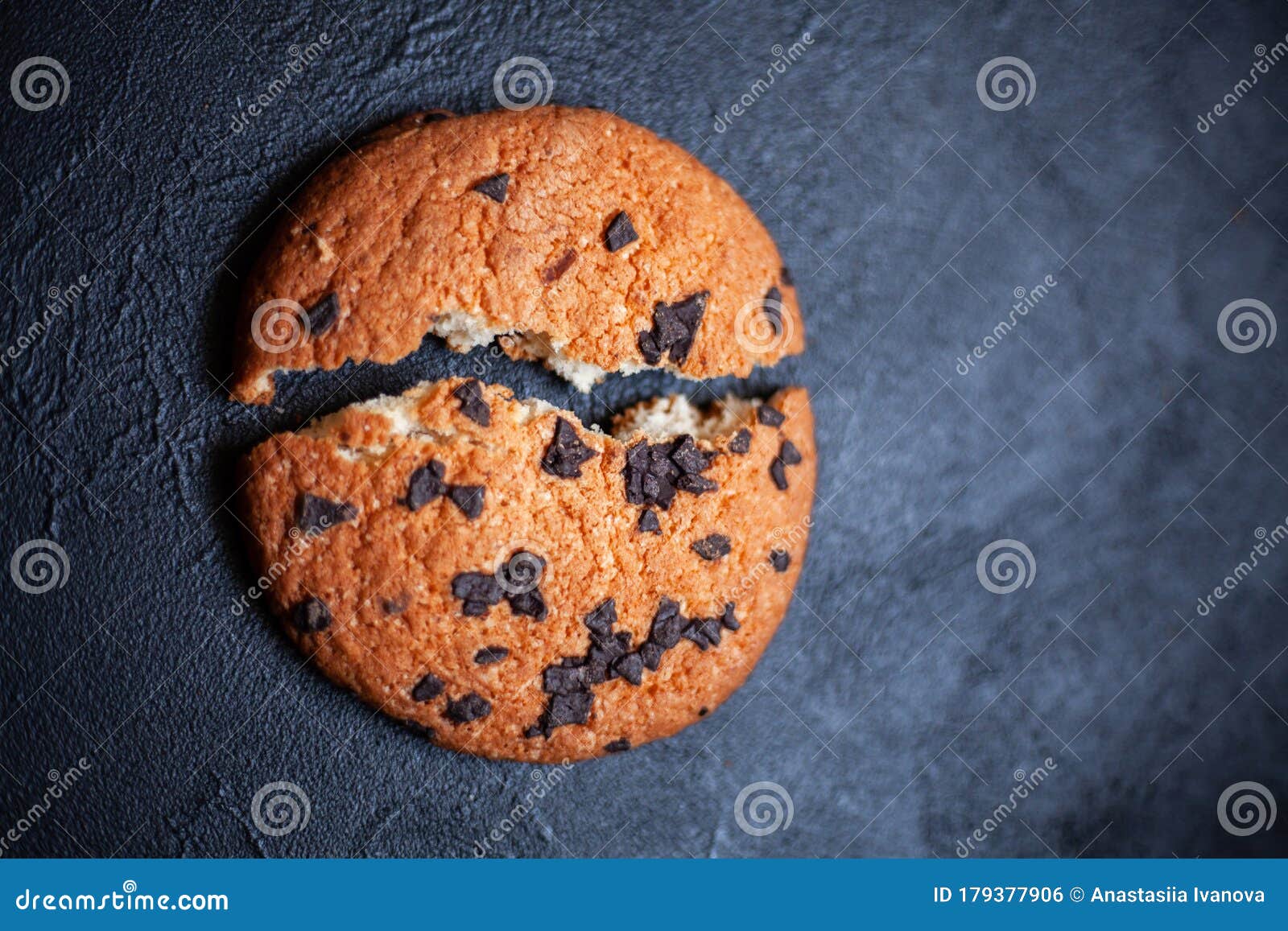 One Broken Cookie in Two Pieces Stock Photo - Image of calories, cafe ...