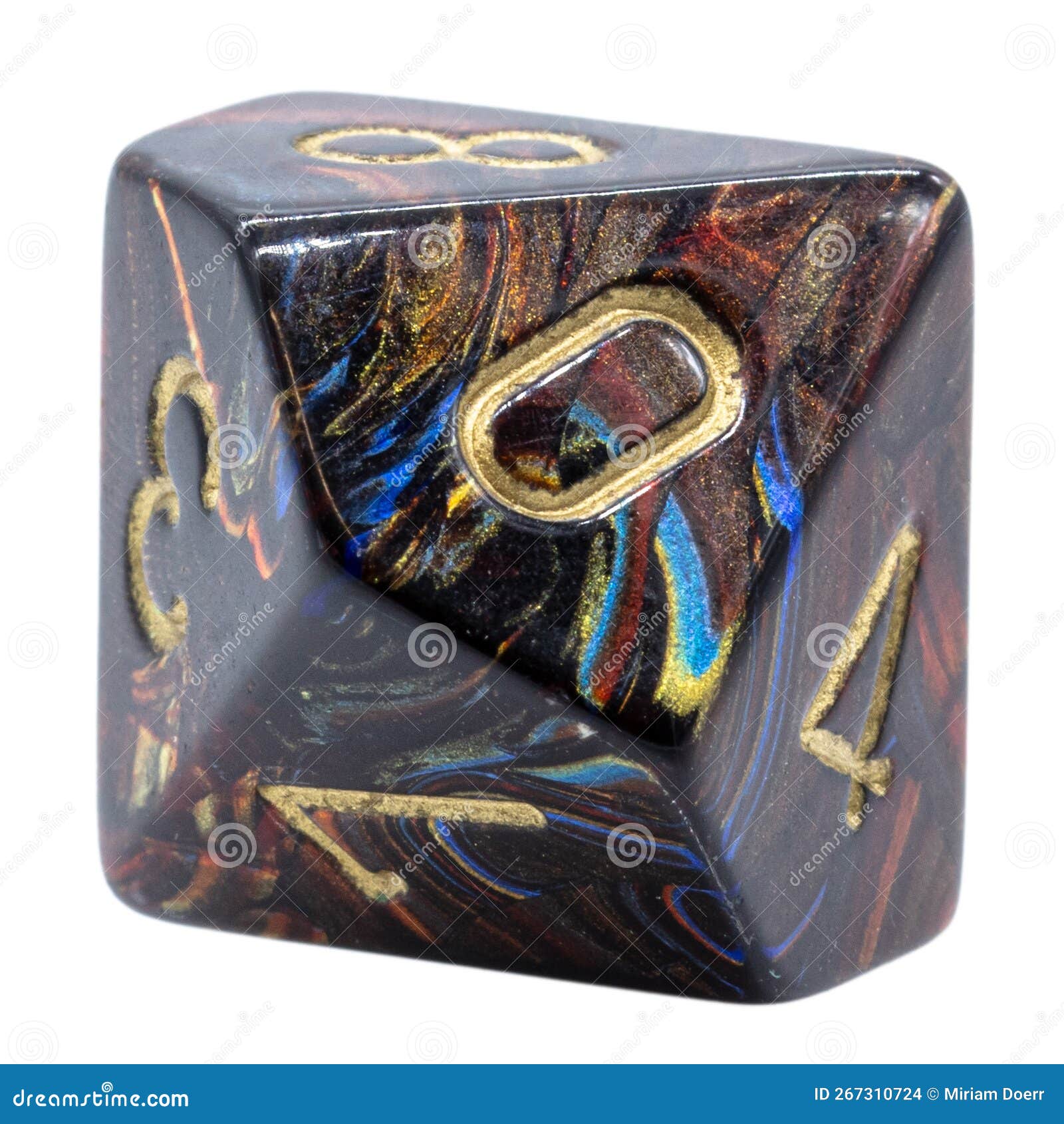 One Brown Marbled W10 or 10 Sided Dice Stock Photo - Image of cube ...