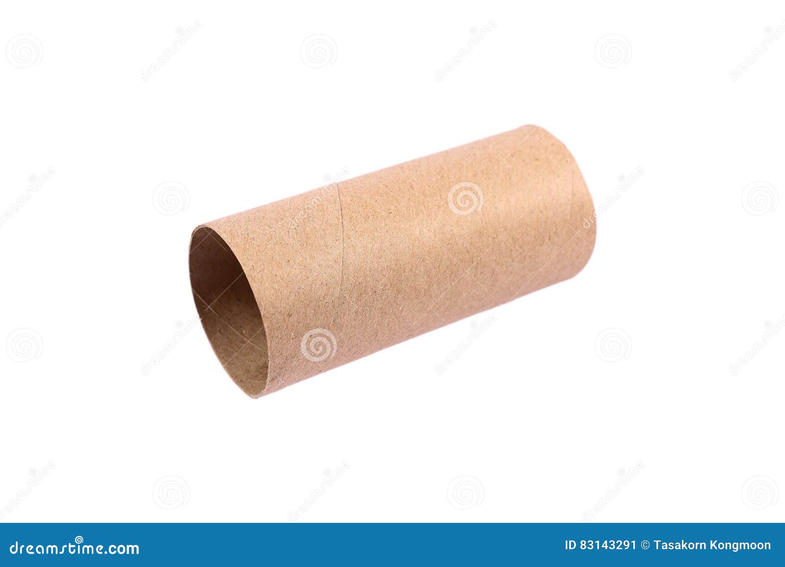 One Brown Paper Roll Isolated on White Stock Image - Image of health ...