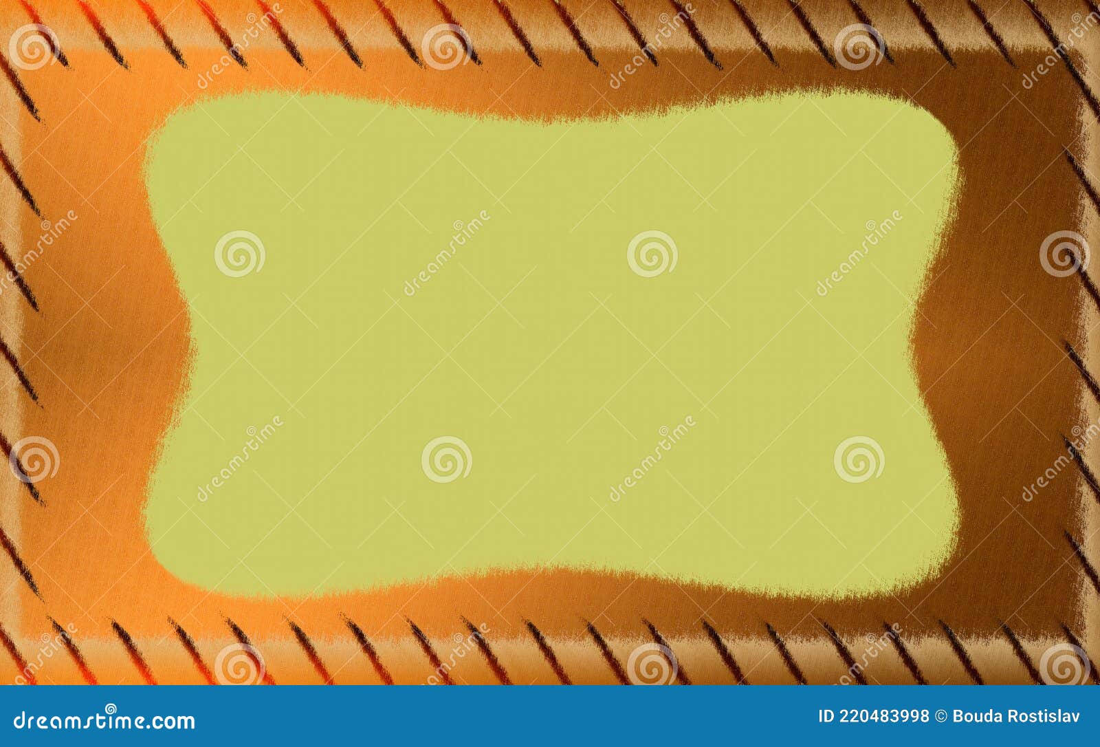 One Brown Rectangular Frame with a Round Irregular Center Stock ...