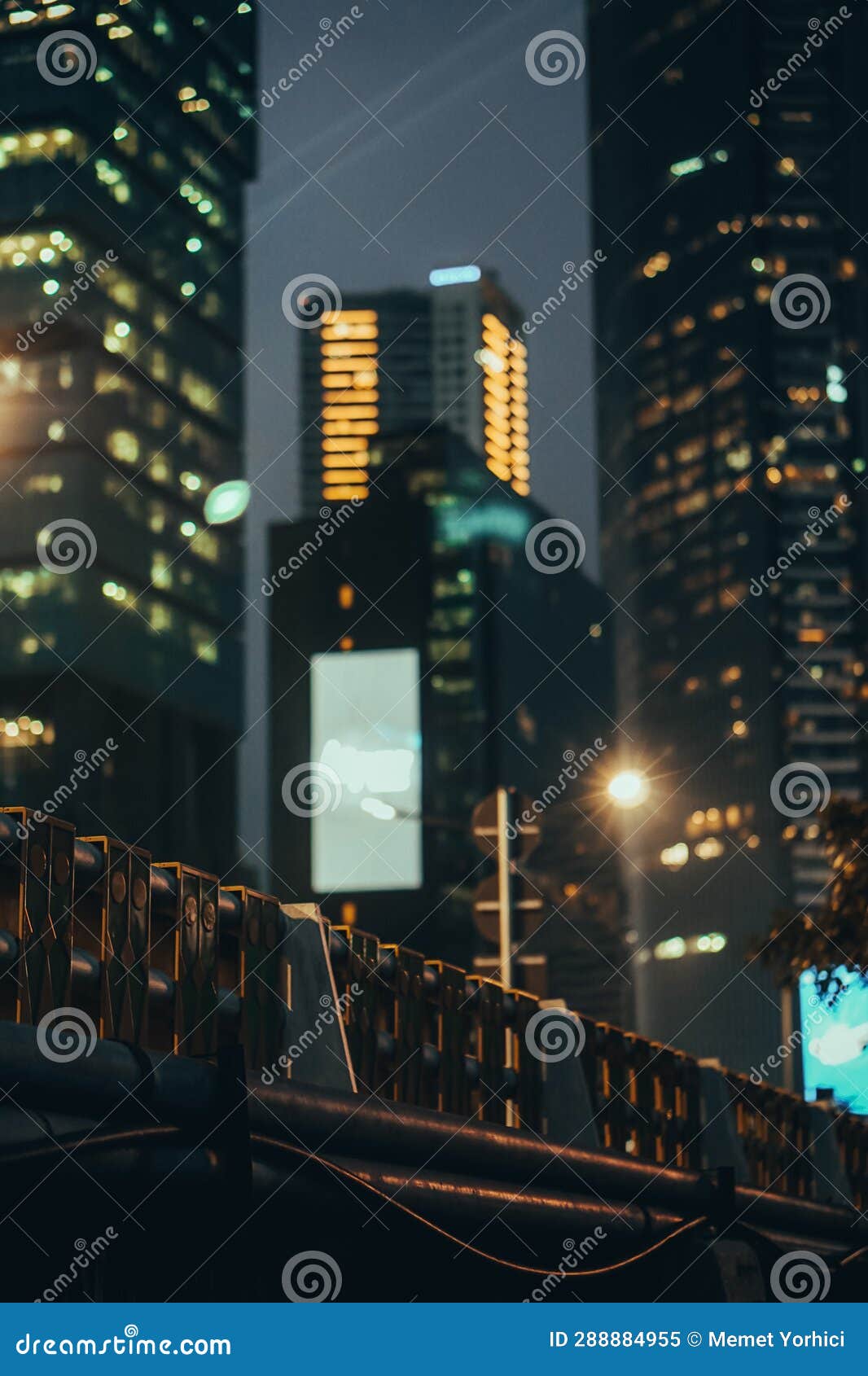 One Building is Flanked by Two Larger Buildings on the Bridge Stock ...