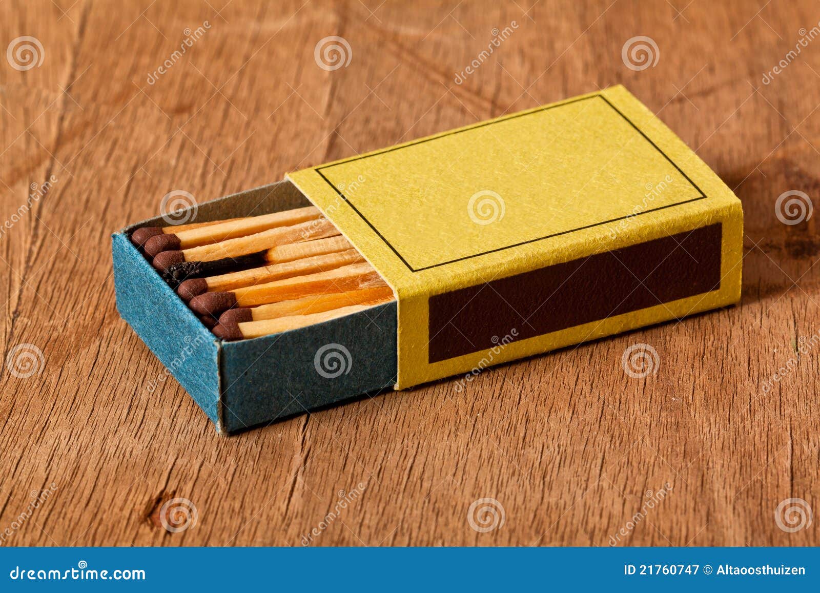 One Burnt Match in a Full Matchbox Stock Image - Image of fire, torch ...
