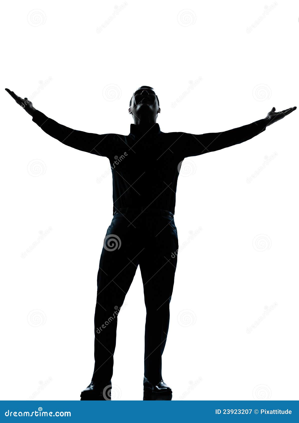 One Business Man Happy Arms Outstretched Stock Image - Image of arms ...
