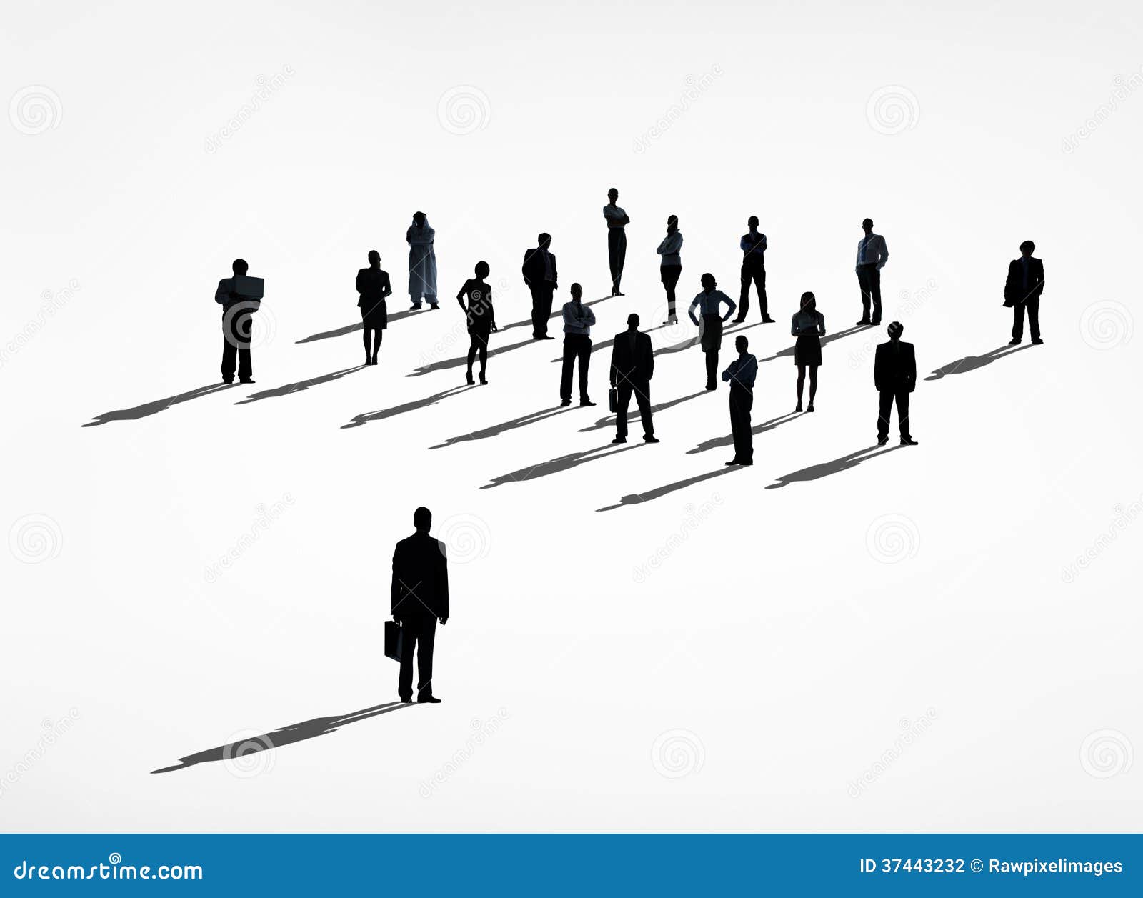 One Businessman Standing Out from the Crowd Stock Illustration ...