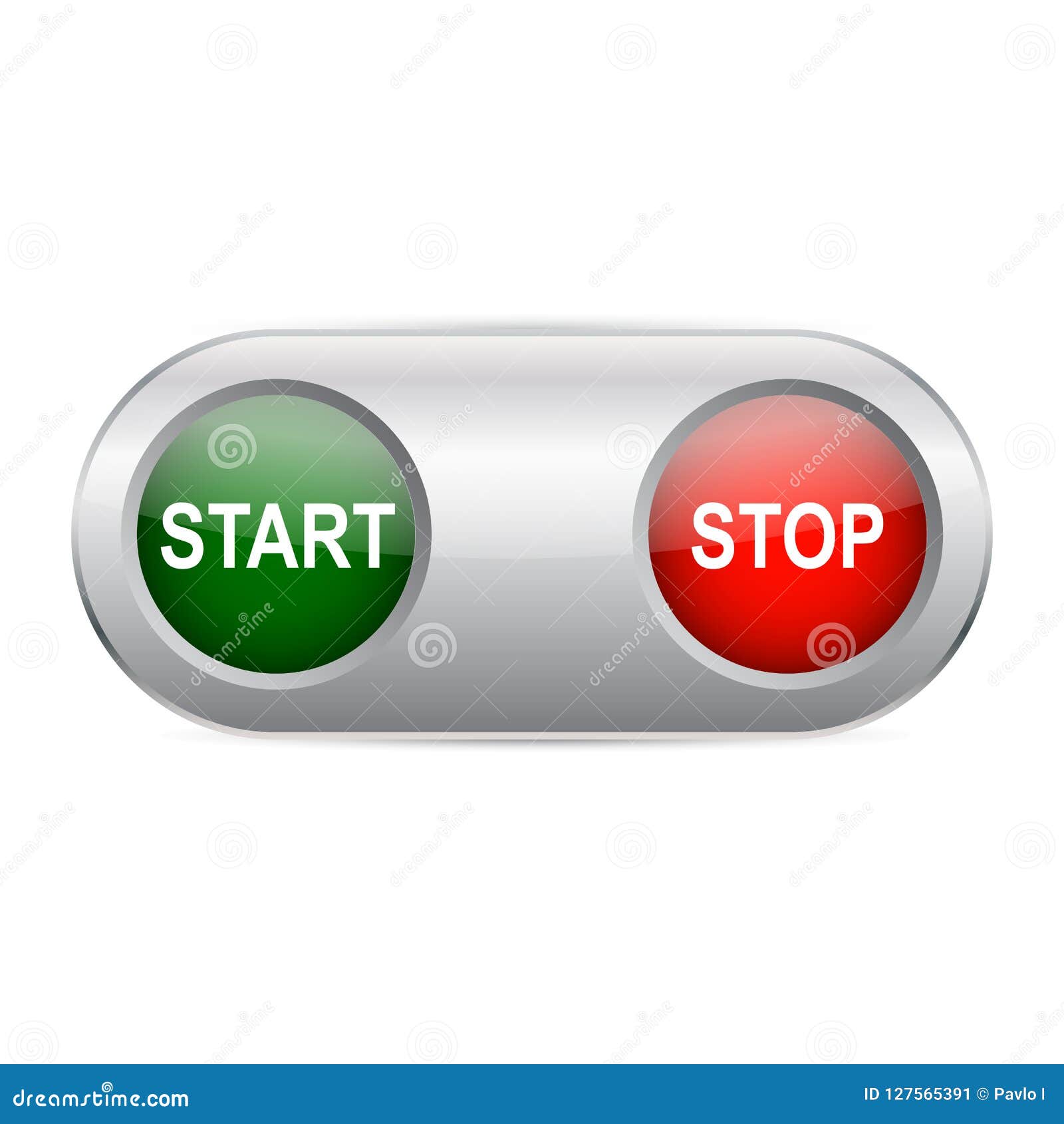 One Button Start and Stop - Vector Stock Illustration - Illustration of ...