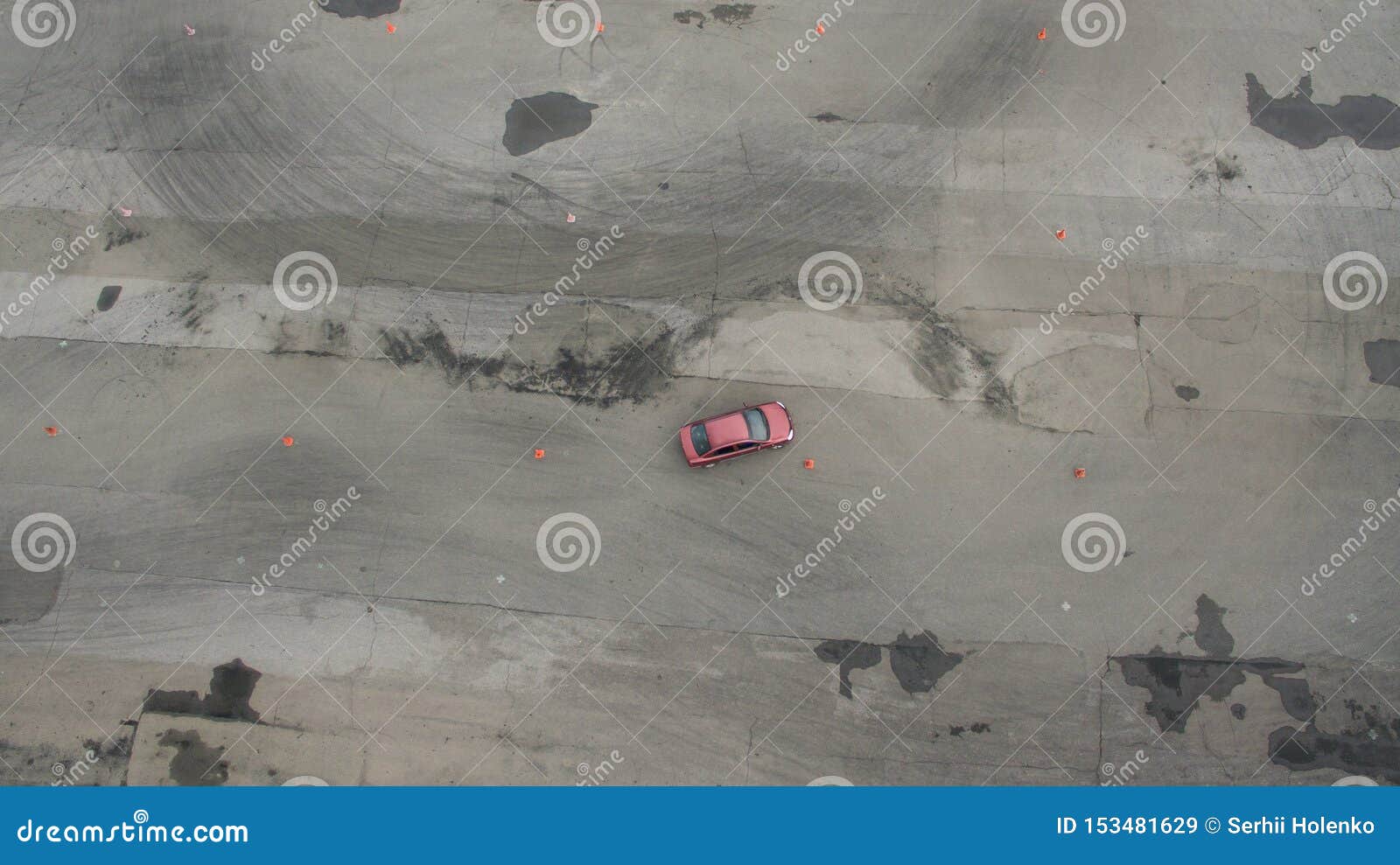 One Car from a Height on the Road Stock Image - Image of urban, hight ...