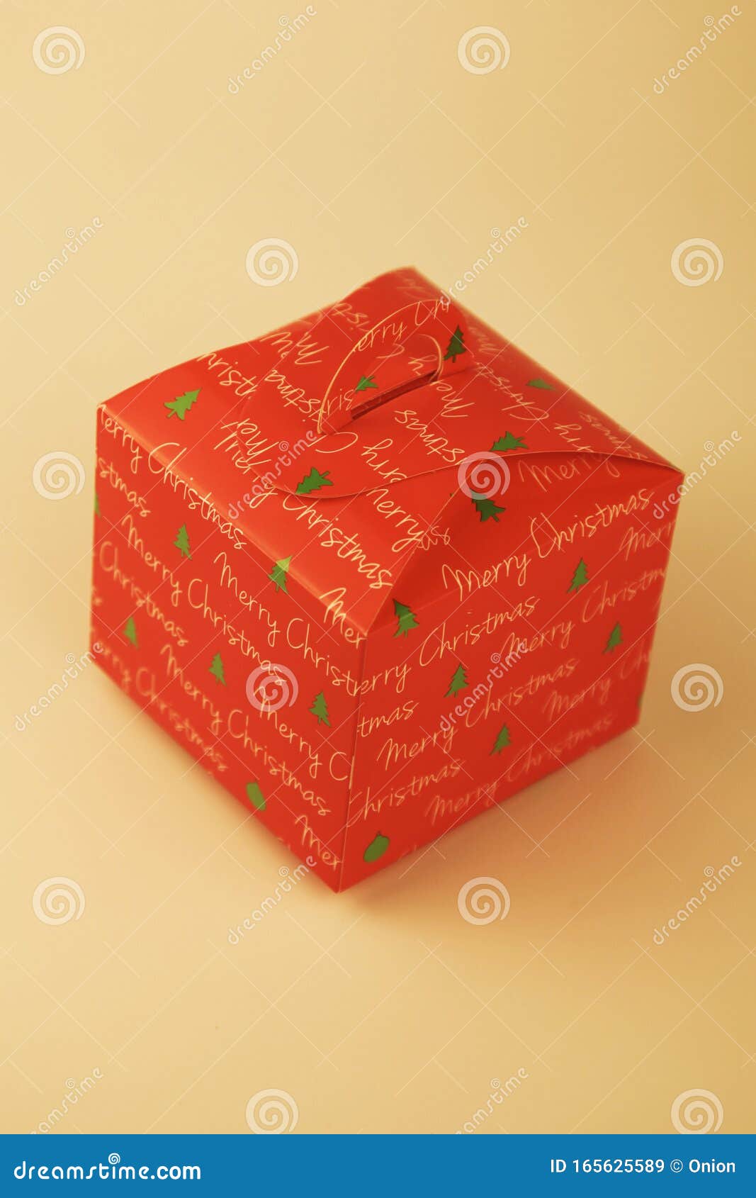 One Cardboard Boxes with Christmas Theme Printed Stock Image - Image of ...