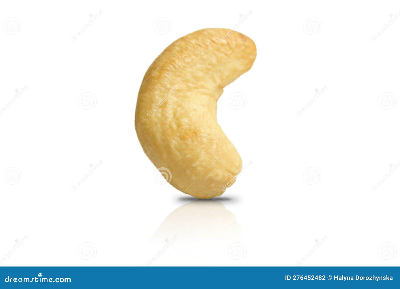One Cashew Isolated on White Background, Clipping Path. Stock Photo ...