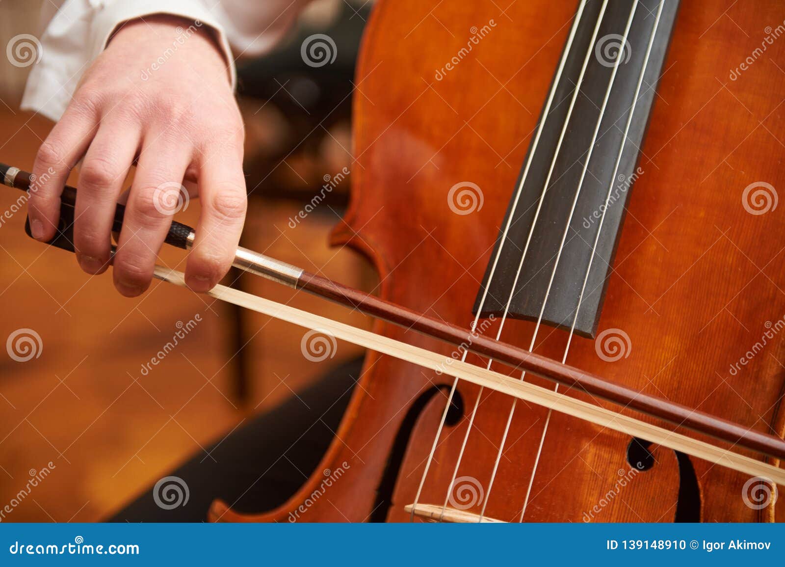 One Cellist Performing a Cello Piece Stock Photo - Image of musician ...