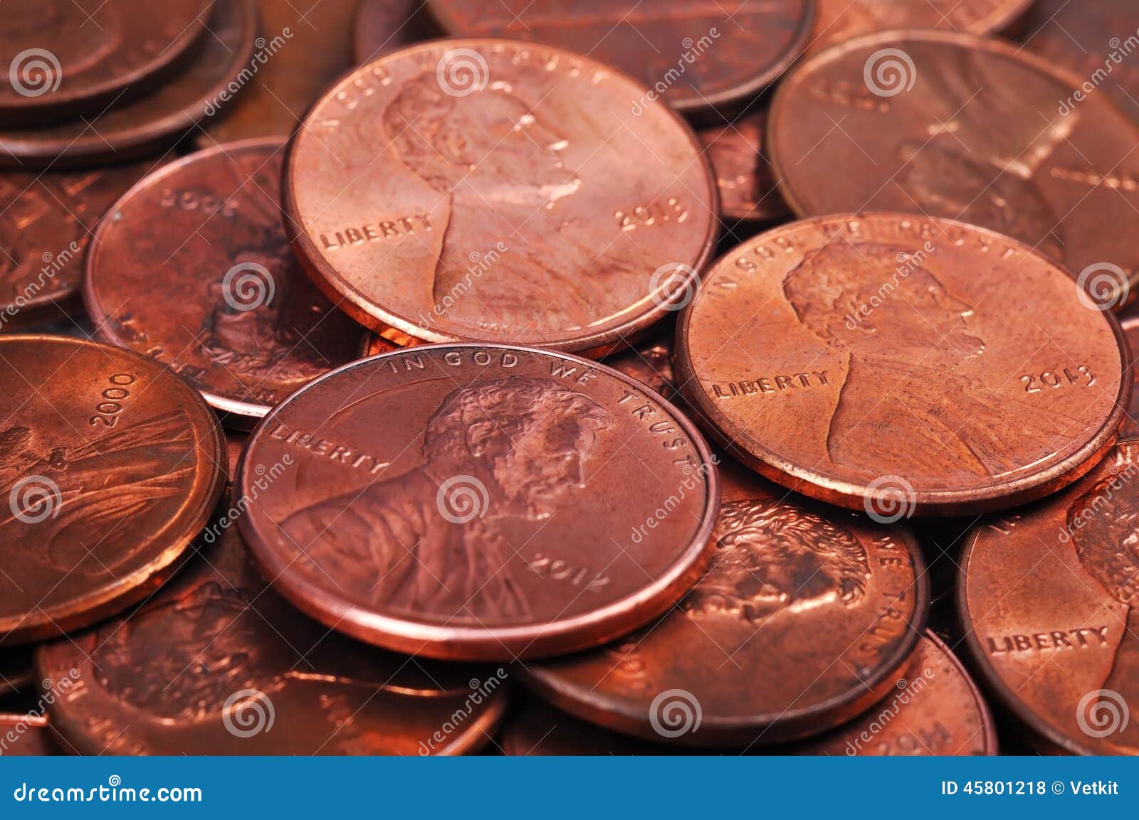 One cent coins stock photo. Image of cash, bunch, liberty - 45801218