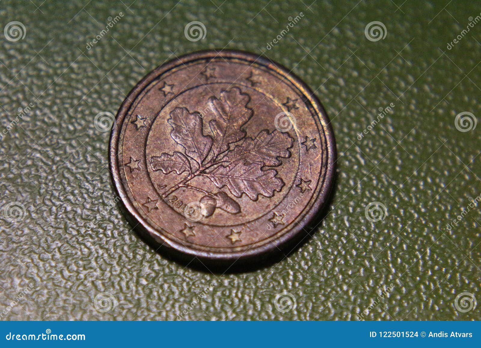 One Cent Euro Coin, Close-up, Shallow Depth of Field. Stock Photo ...