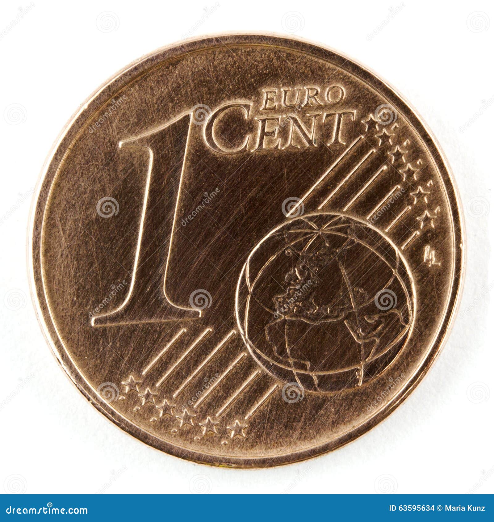 One Cent on a White Background Stock Photo - Image of savings, coin ...