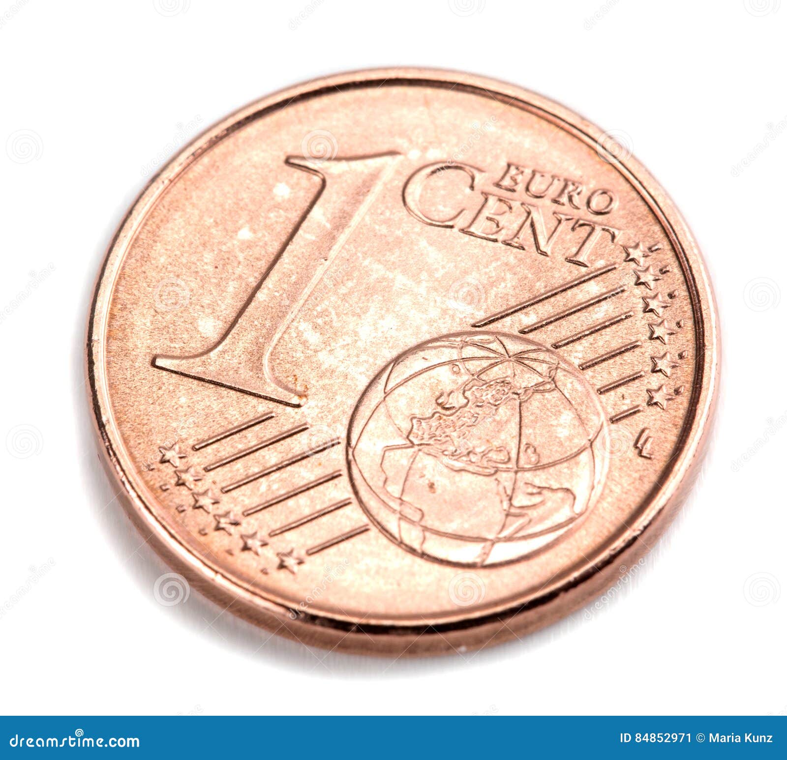 One Cent on a White Background Stock Image - Image of financial, cash ...