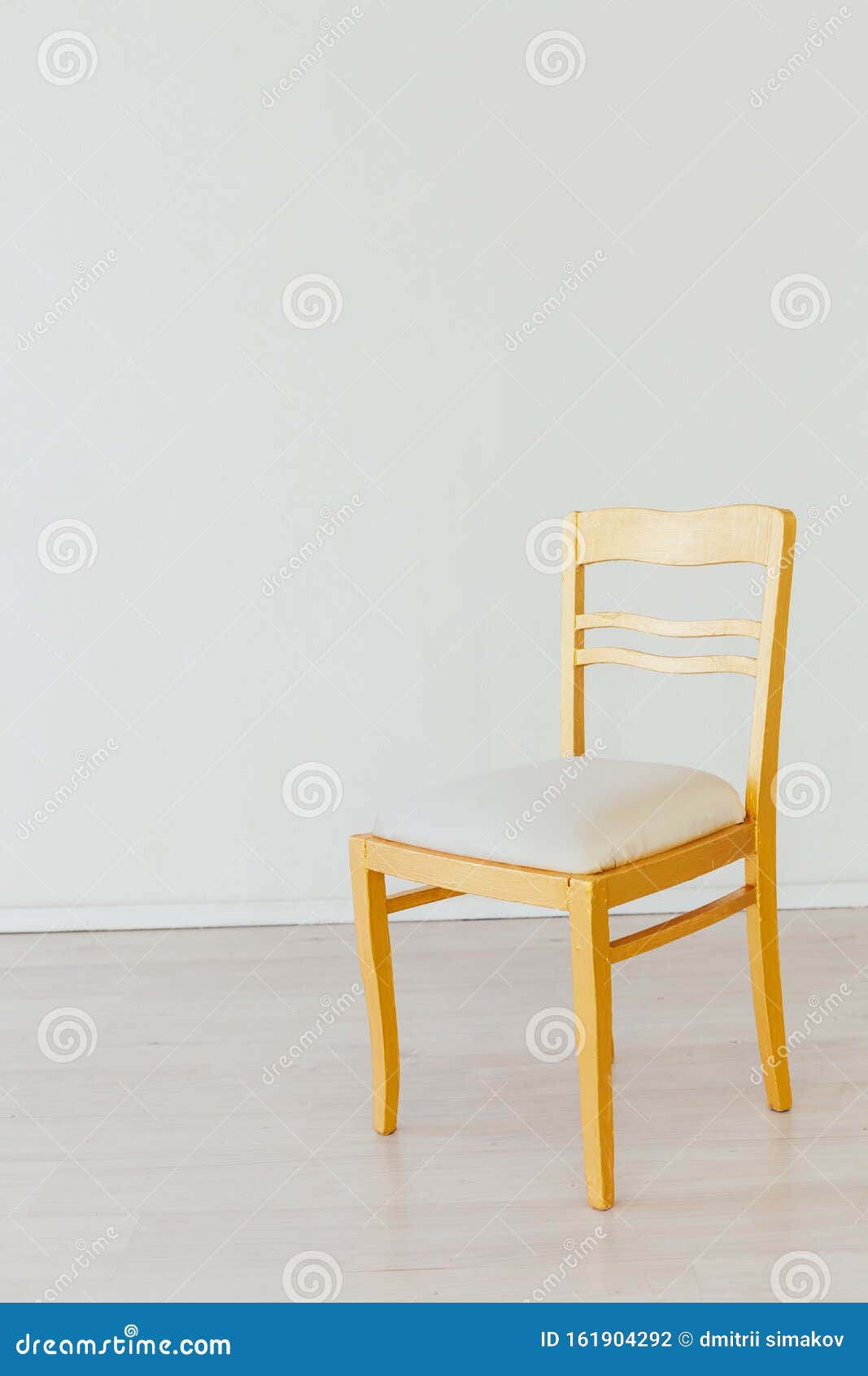 One Chair in the Interior of an Empty White Room Stock Photo - Image of ...