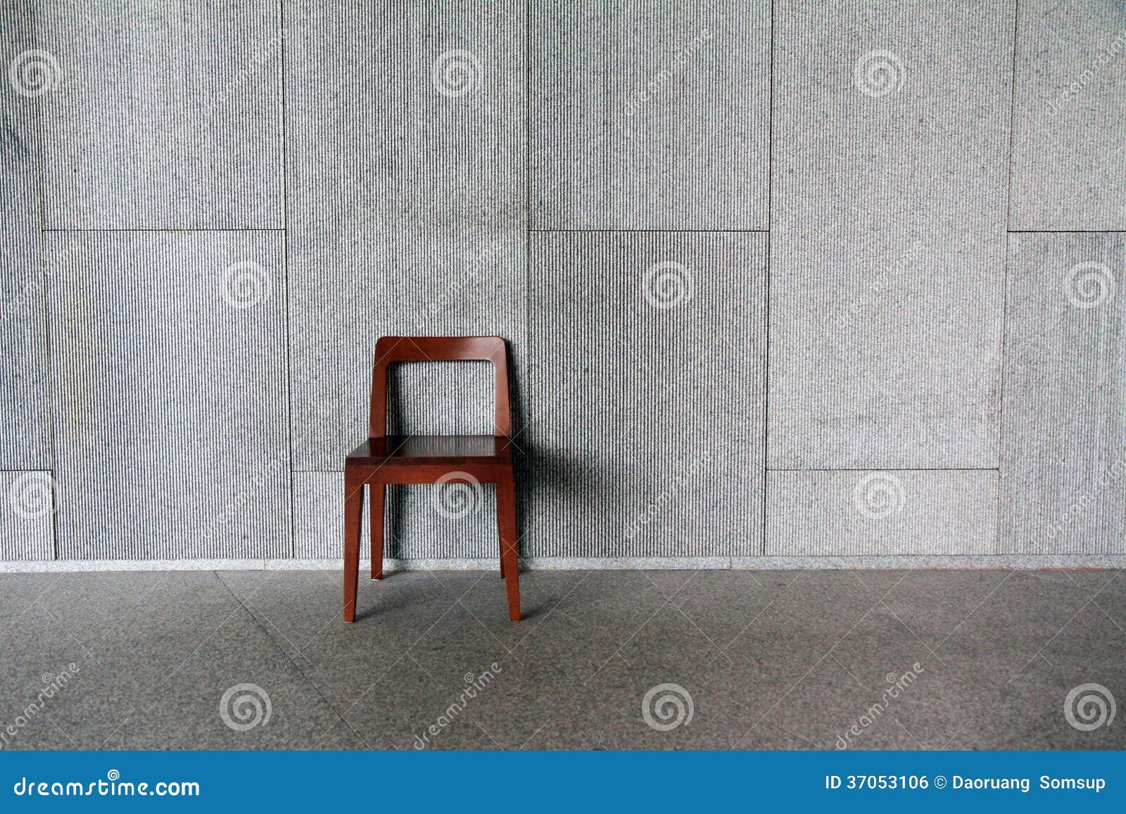 One chair at the wall stock photo. Image of alone, square - 37053106