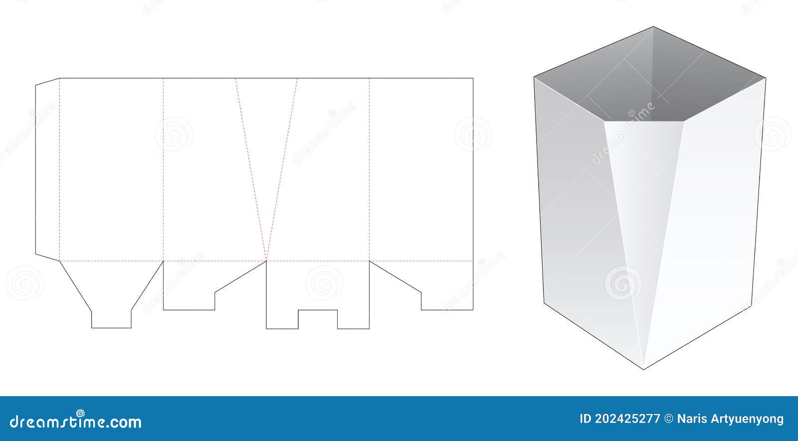 One Chamfered Stationery Box Die Cut Template Stock Vector ...