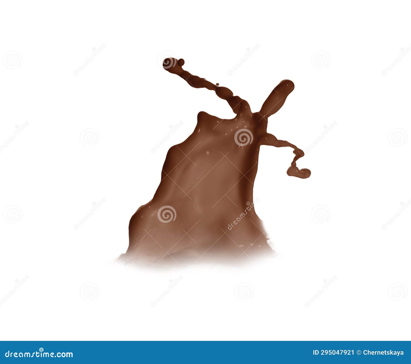 One Chocolate Color Splash on White Background Stock Image - Image of ...