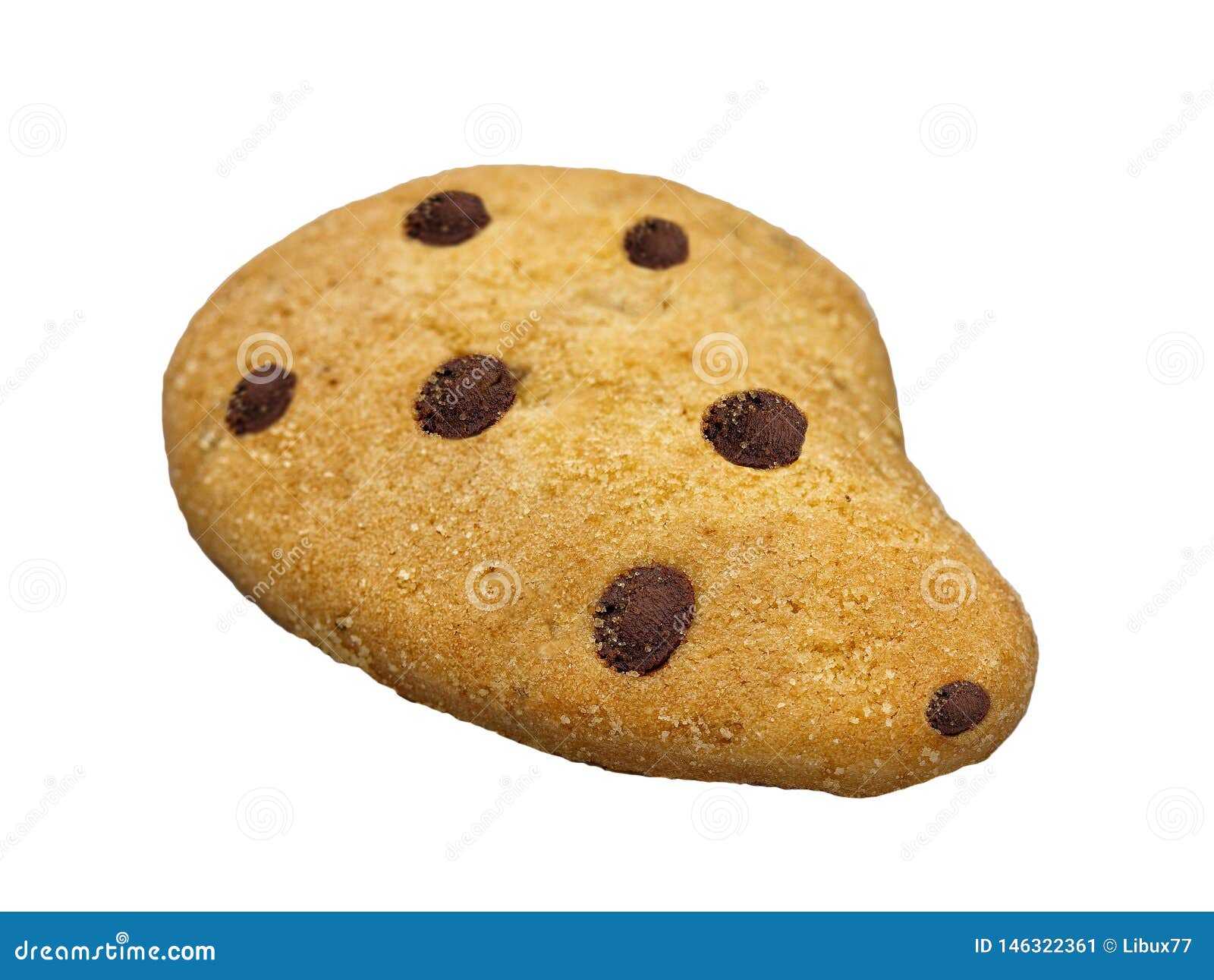 One Chocolate Cookie or Biscuit Isolated Stock Image - Image of ...