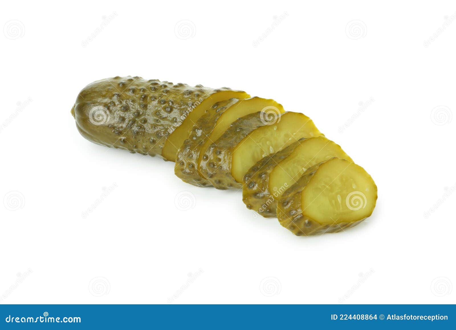 One Chopped Pickle Isolated on White Stock Photo - Image of russian ...