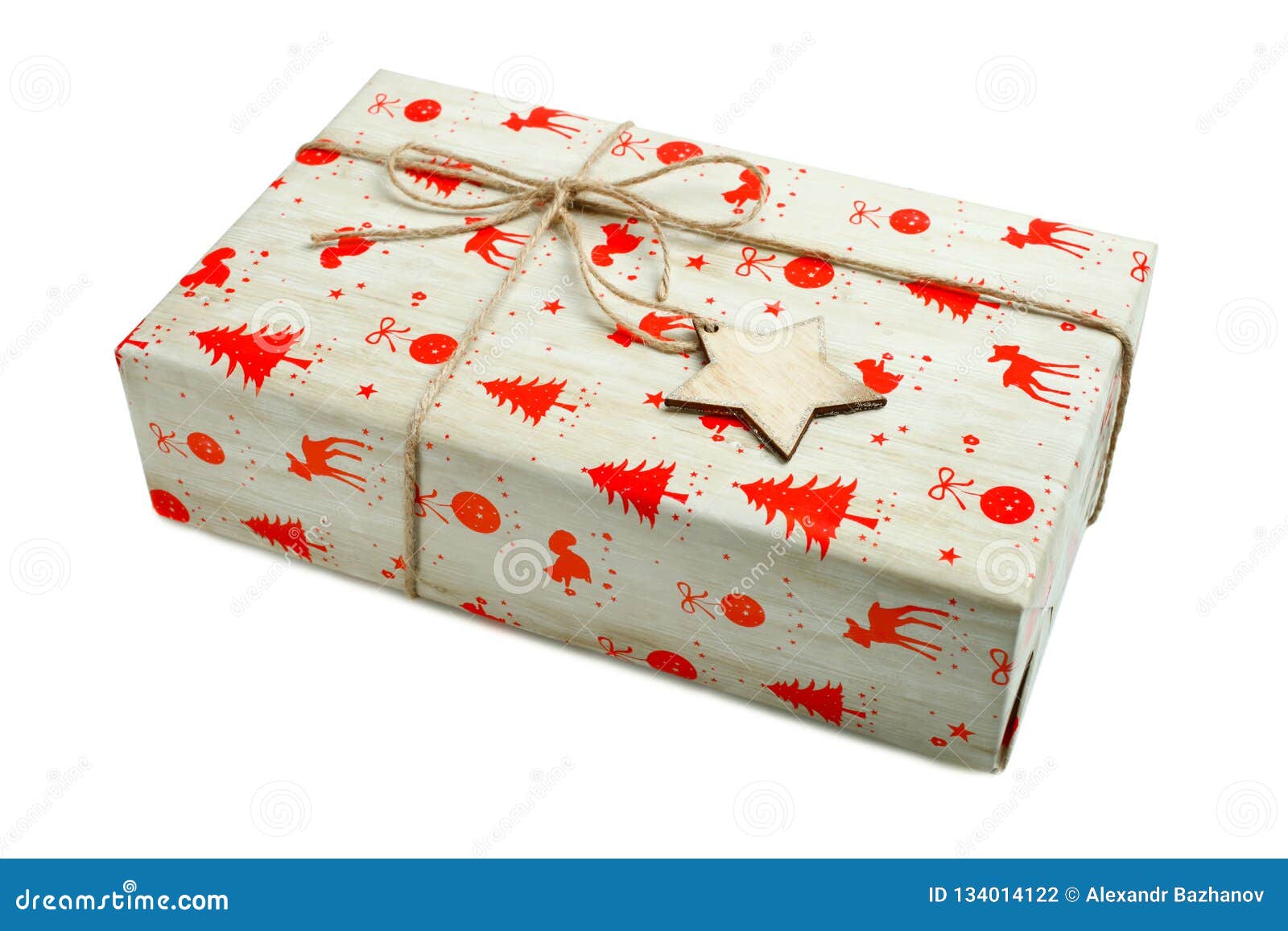 One christmas gift stock photo. Image of star, give - 134014122