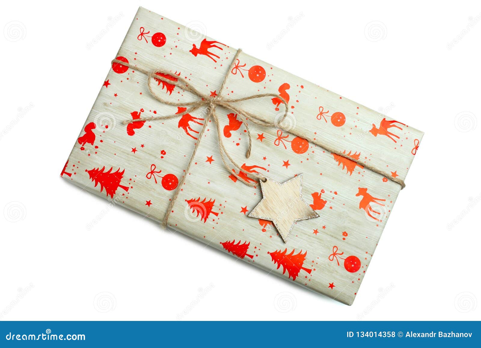 One christmas gift stock photo. Image of star, festive - 134014358