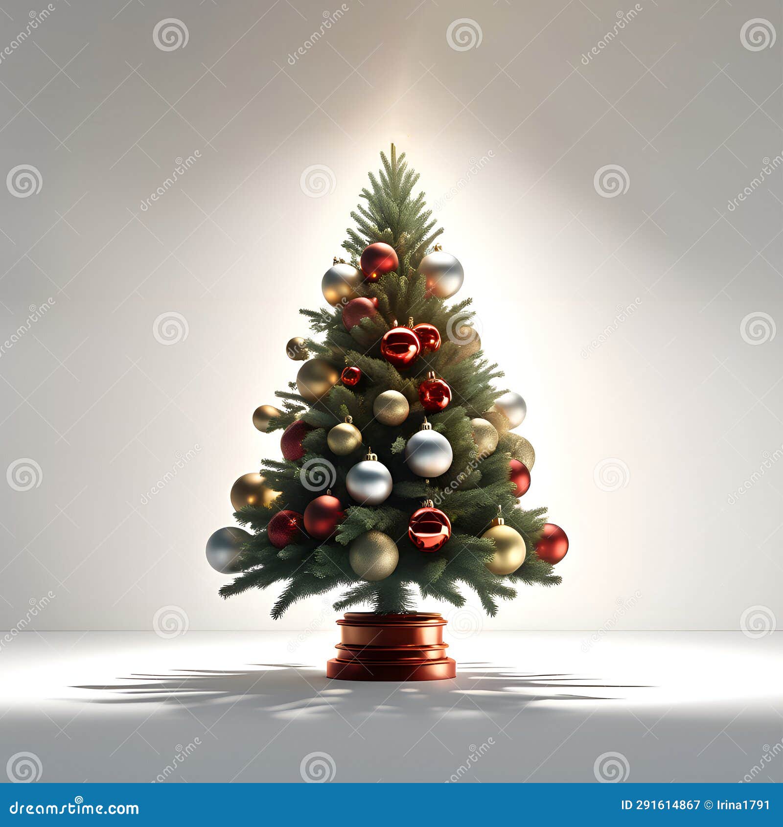 One Christmas Tree on a White Background Stock Illustration ...