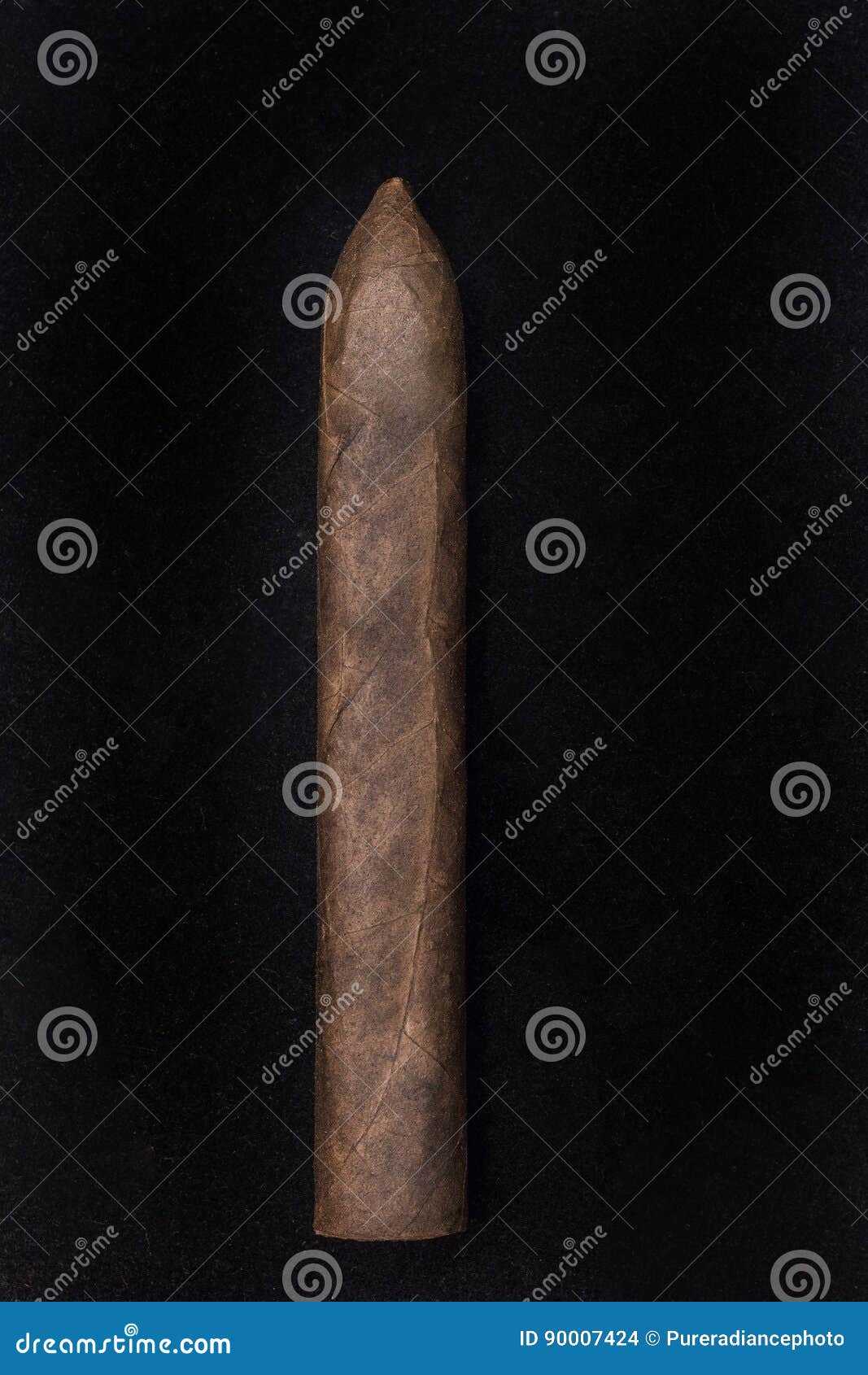 One Cigar on Black Isolated Stock Photo - Image of design, cancer: 90007424