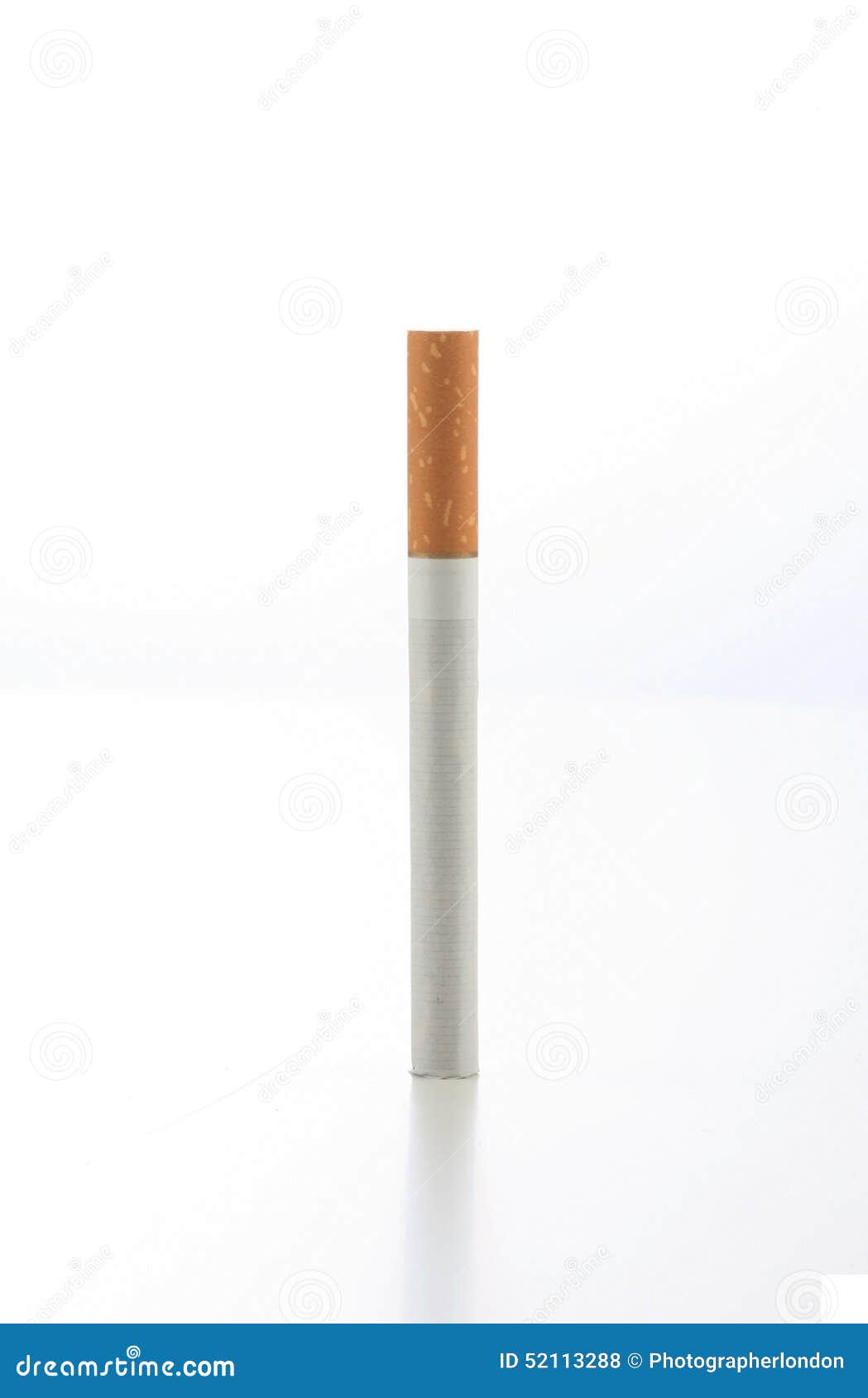 One Cigarette On White Background Stock Photo - Image of addiction ...
