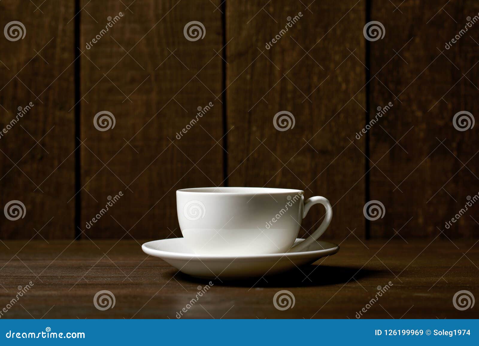 One Classic Coffee or Tea Cup on a Dark Wooden Background Stock Image ...