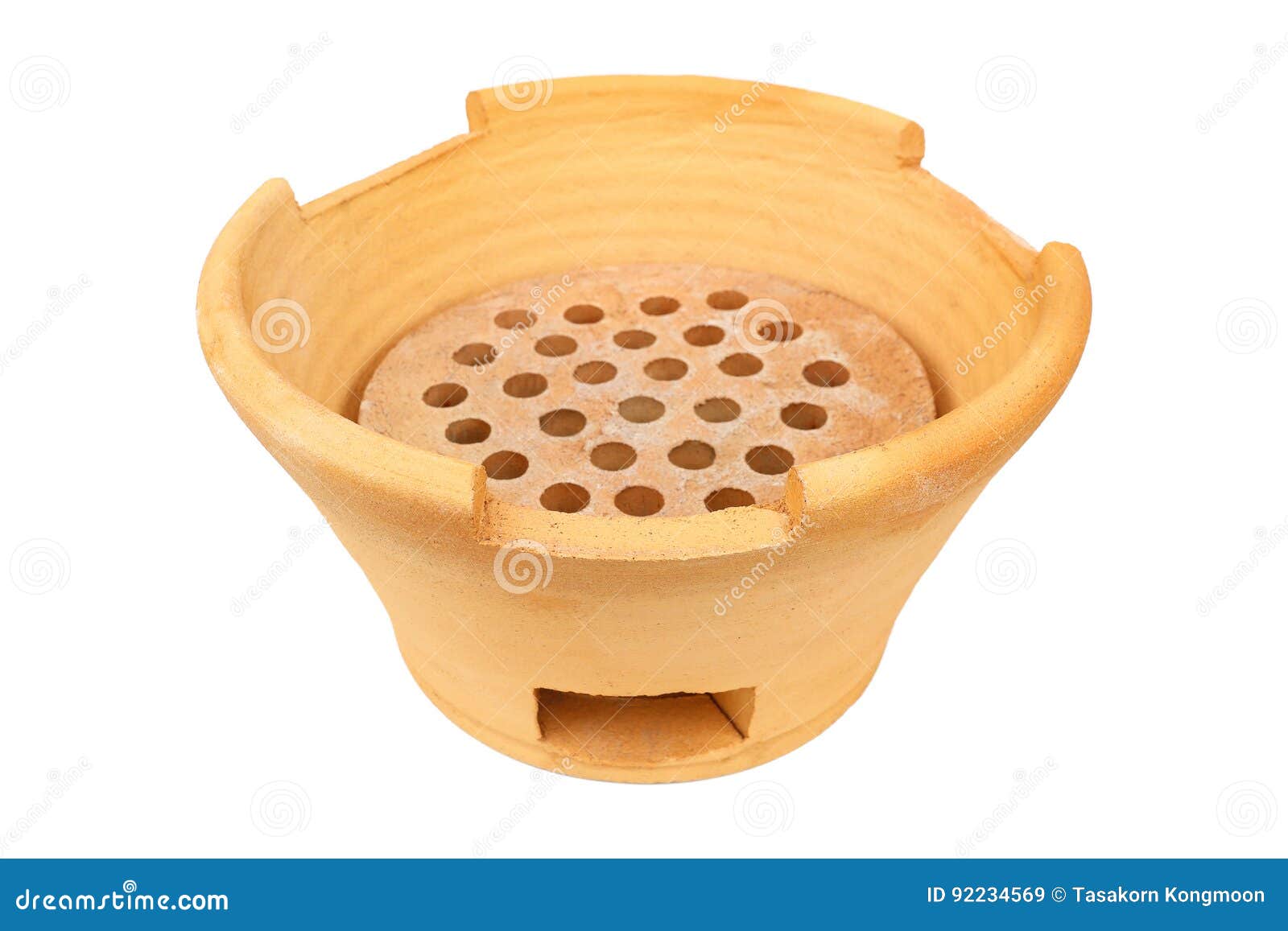 One Clay Fire Pot Isolated on White Stock Image - Image of cooking ...