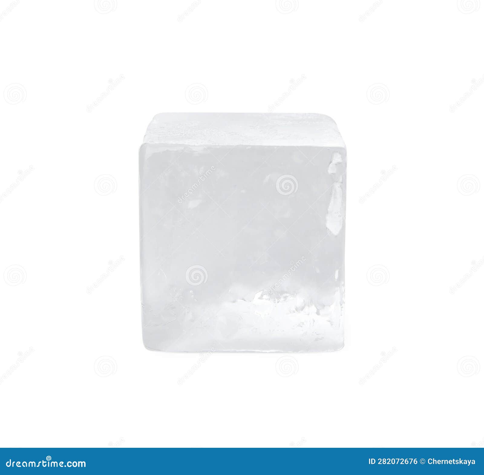 One Clear Ice Cube Isolated on White Stock Photo - Image of cool ...