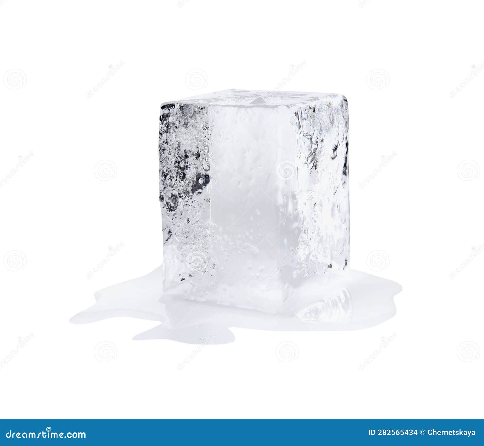 One Clear Ice Cube Isolated Stock Photo - Image of object, cool: 282565434