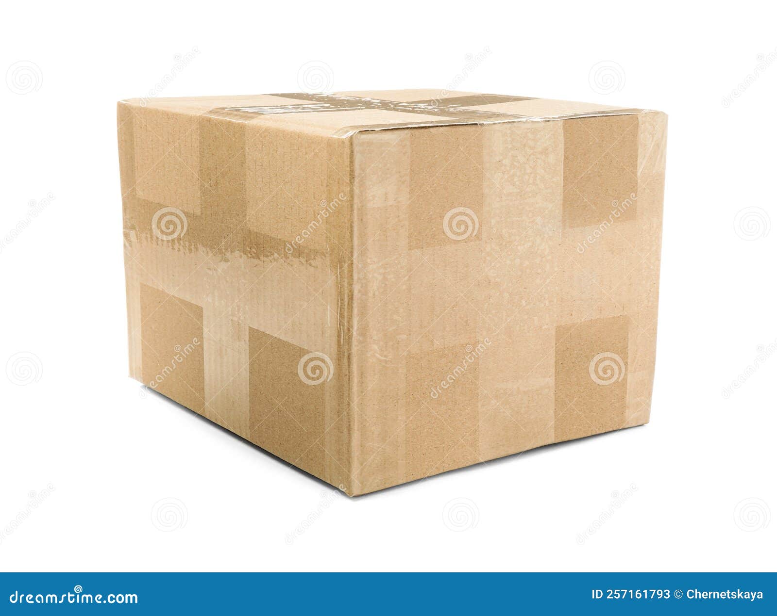 One Closed Cardboard Box on White Background Stock Image - Image of ...