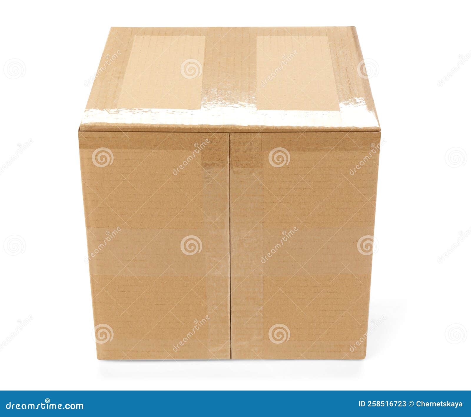 One Closed Cardboard Box on White Background Stock Image - Image of ...