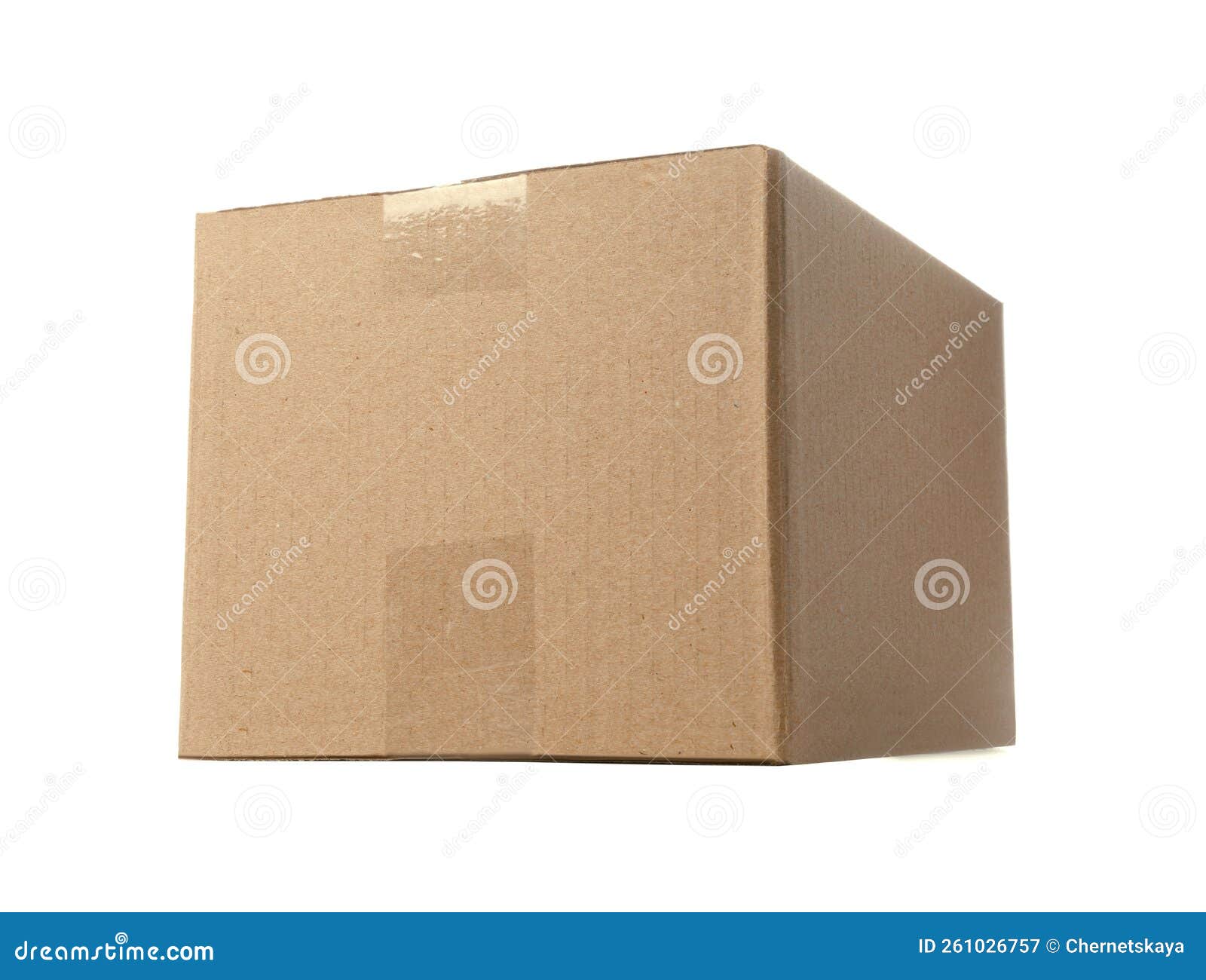 One Closed Cardboard Box on White Background Stock Image - Image of ...