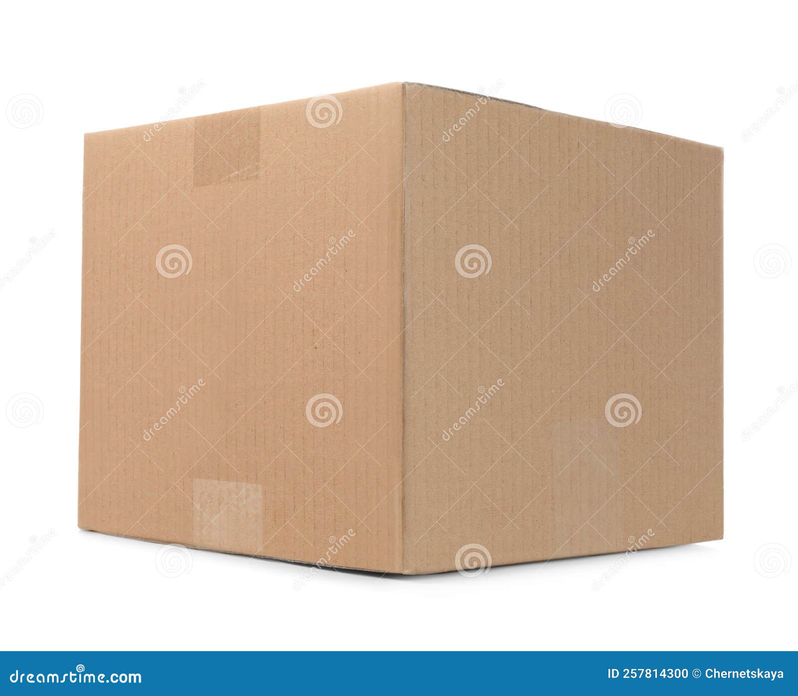 One Closed Cardboard Box on White Background Stock Photo - Image of ...
